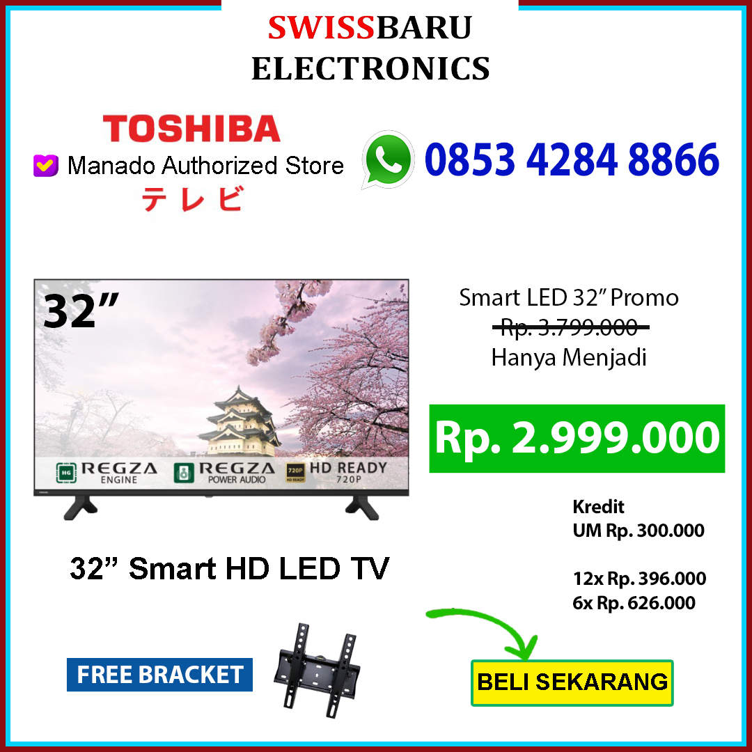 Harga LED TV Toshiba di Manado - Swiss Baru Electronics