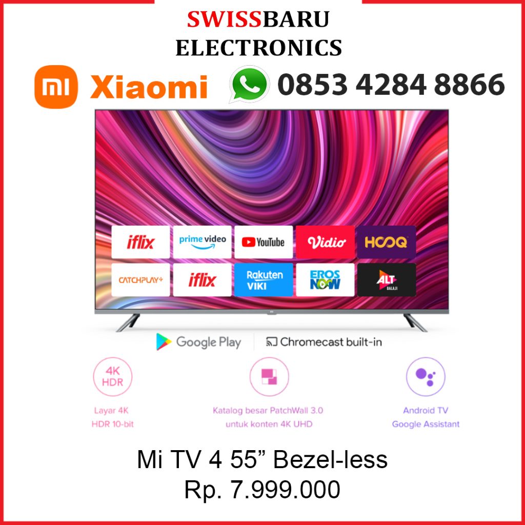 Harga LED Xiaomi MI 4 55" Bezel-less Android TV di Manado