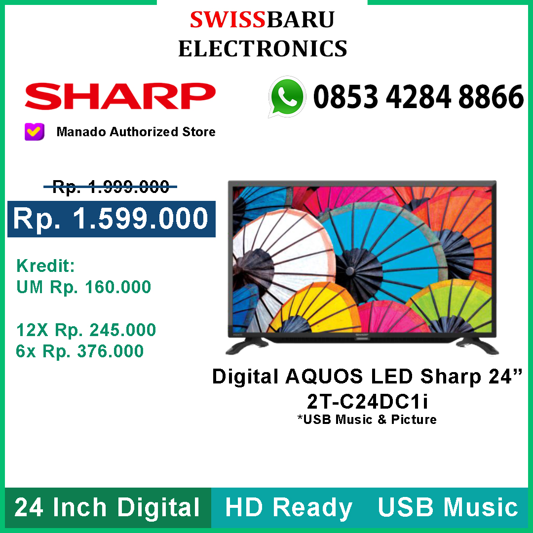 Promo Sharp AQUOS LED TV Gratis Bracket TV - Swiss Baru Electronics