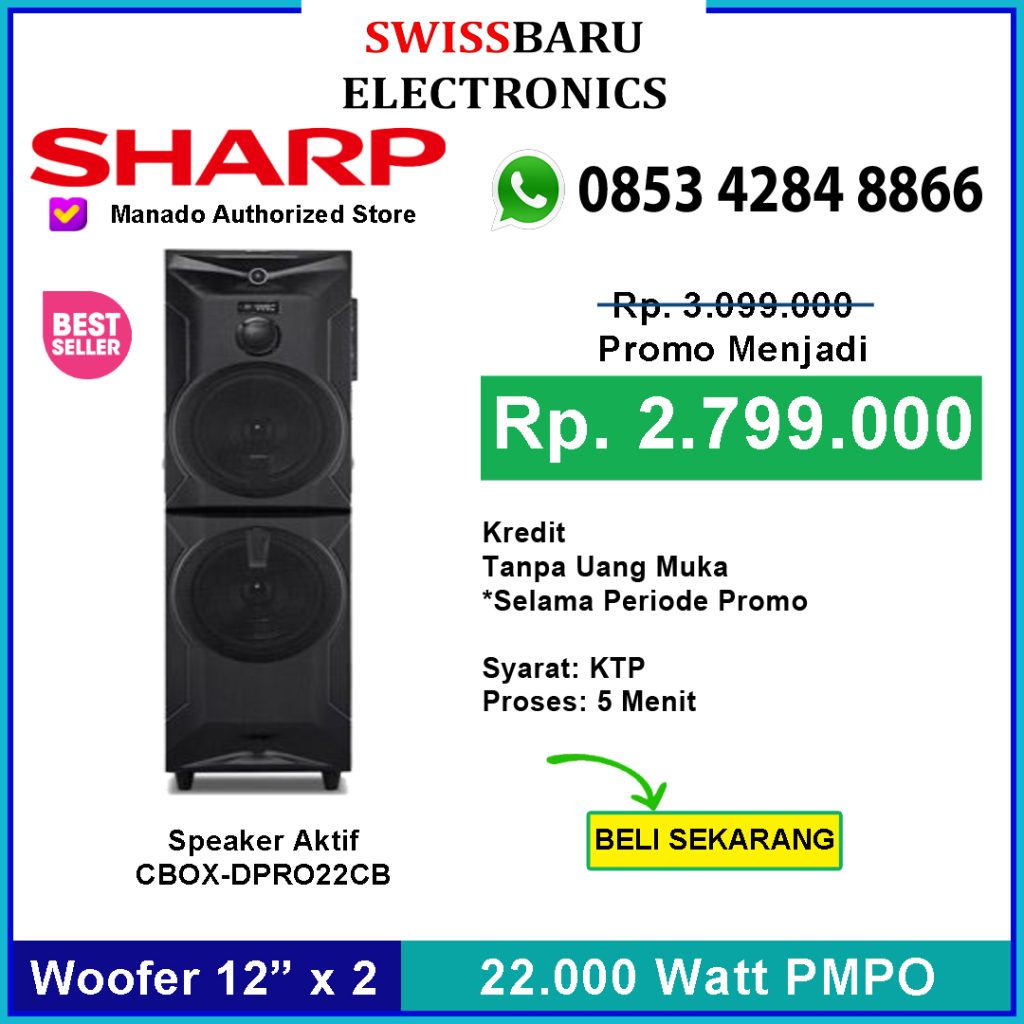 Sharp Active Speaker DPRO22CB – Swiss Baru Electronics | Toko ...
