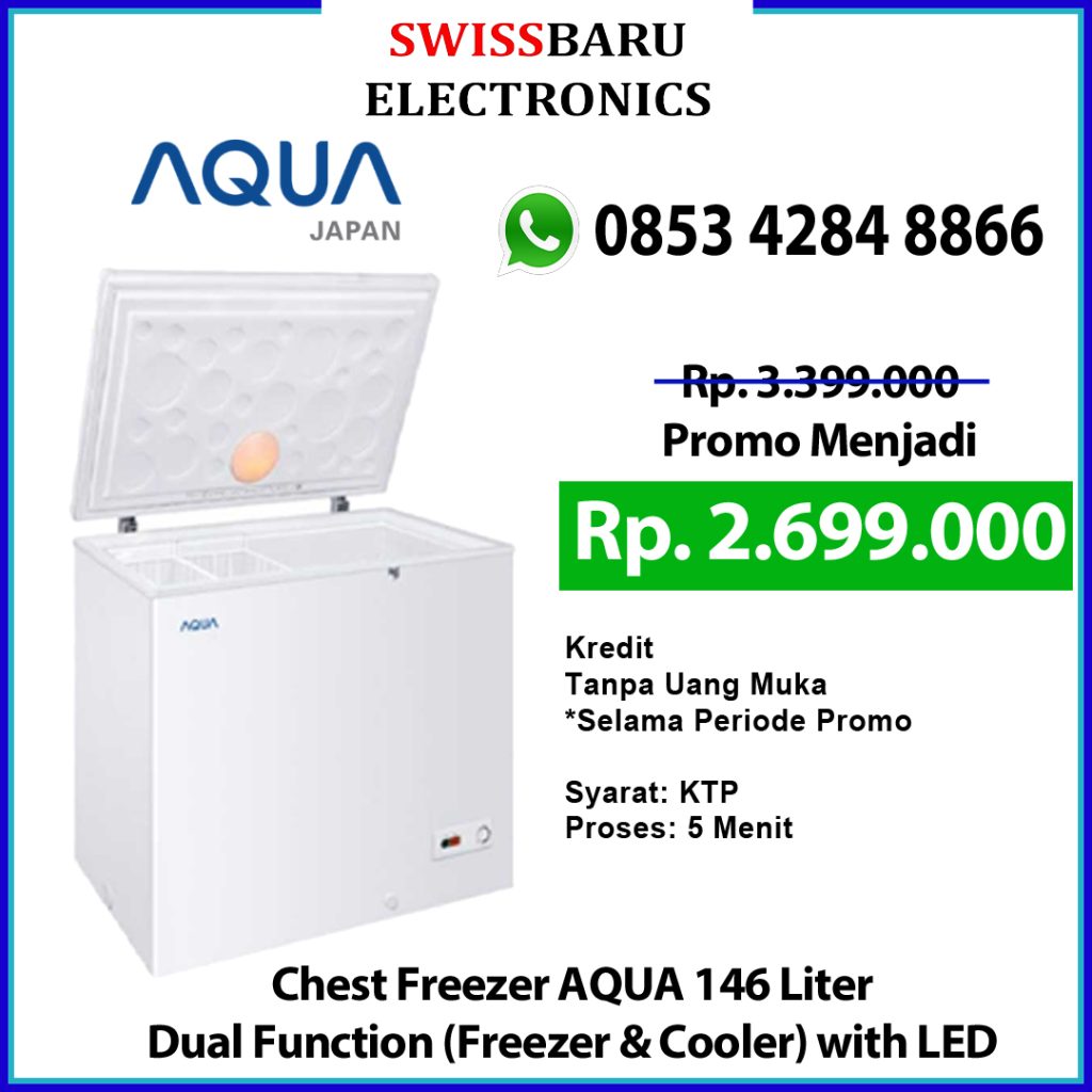 Aqua Chest Freezer 150 Liter – Swiss Baru Electronics | Toko Elektronik ...