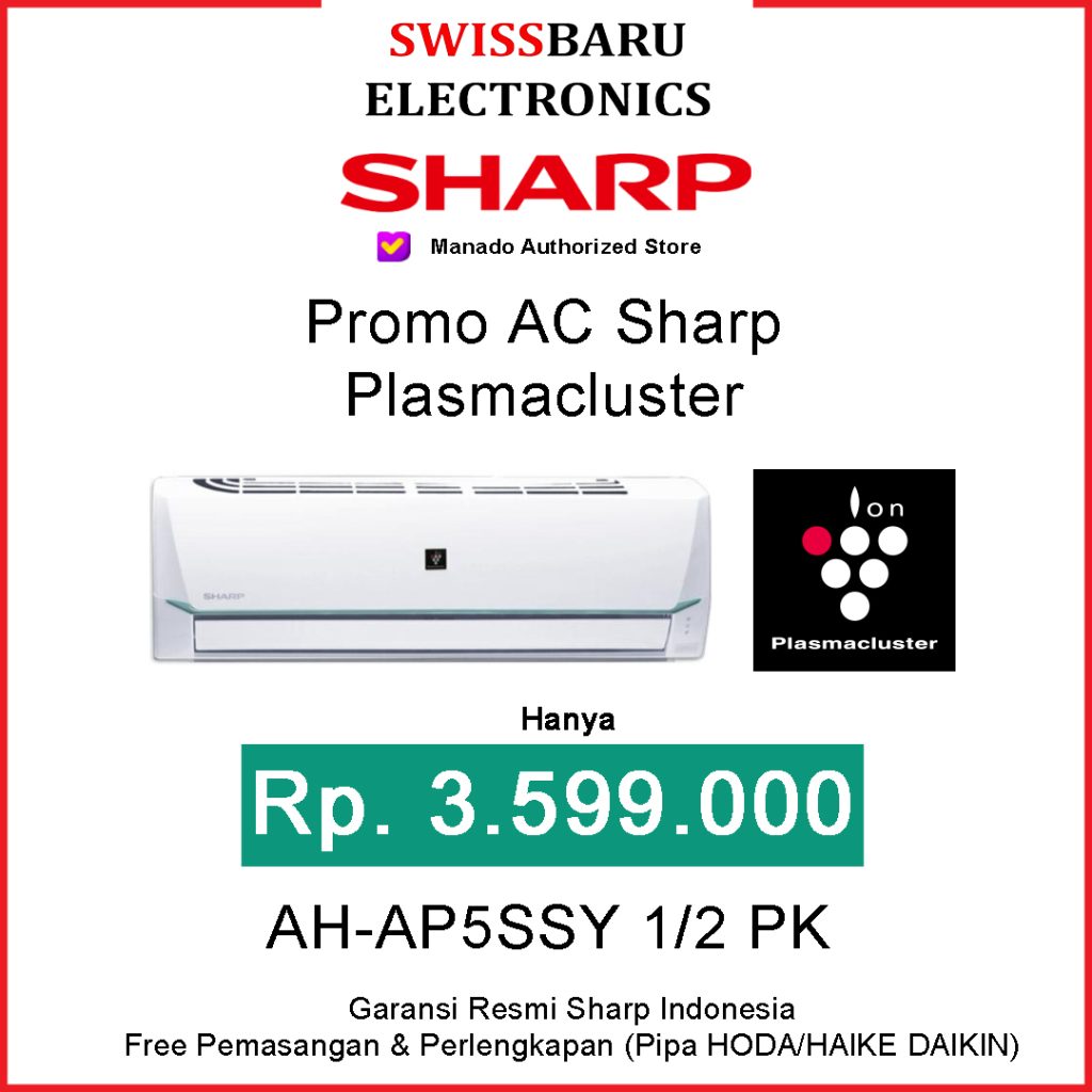 AC SHARP AH-05SSY 1/2 PK – Swiss Baru Electronics | Toko Elektronik ...